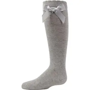 MEMOI Sweet Bow Knee High Socks - Gray