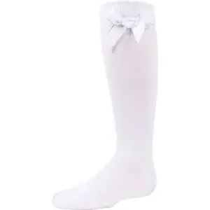 MEMOI Sweet Bow Knee High Socks - White