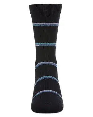 MEMOI Spacedye Stripe Crew Socks - Navy