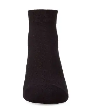 MEMOI Diamond Patterned Ankle Socks - Black