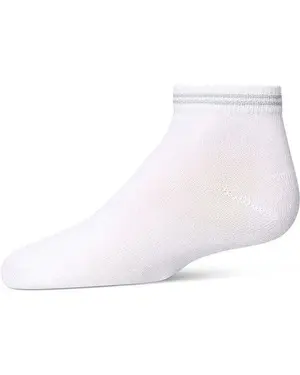 MEMOI Zag Lurex Ankle Socks - Silver