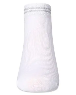 MEMOI Zag Lurex Ankle Socks - Silver