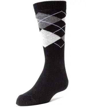 MEMOI Argyle Patterned Dress Socks Black