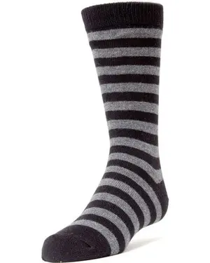 MEMOI Striped Dress Socks - Black