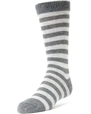 MEMOI Striped Dress Socks - Charcoal