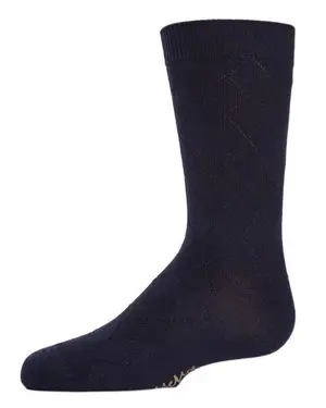 MEMOI Argyle Crew Socks - Navy