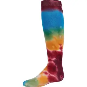 MEMOI Retro Tie-dye Knee High Socks - Multi Color Print