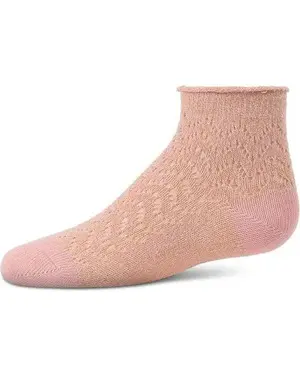MEMOI Fuzzy Shimmer Anklet Socks - Blush Pink