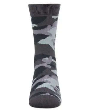 MEMOI Camouflage-pattern Crew Socks - Gray