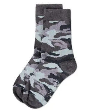 MEMOI Camouflage-pattern Crew Socks - Gray