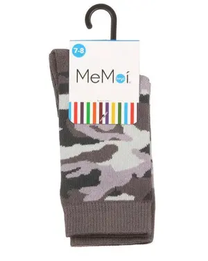 MEMOI Camouflage-pattern Crew Socks - Gray
