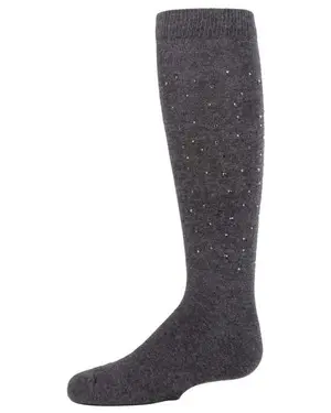 MEMOI Jeweled Knee Socks - Charcoal