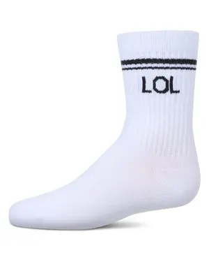 MEMOI Athletic Crew Socks - White