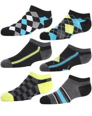 MEMOI Six-pair Pack Low Cut Socks - Black Multi