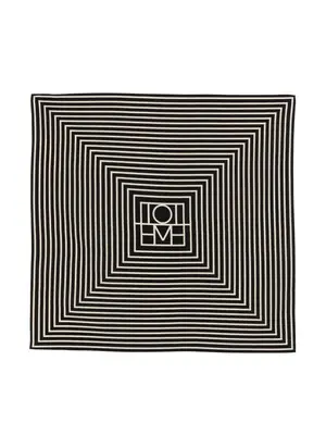 TOTEME Signature Monogram Silk Scarf - Black