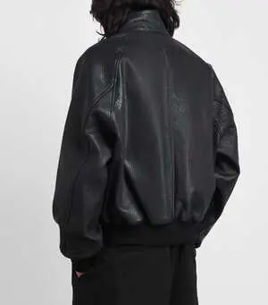 Studio Nicholson Leather Harrington Jacket