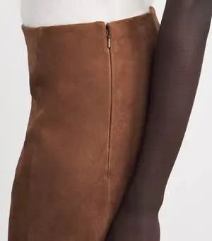 Theory Lambskin Suede Slim Trousers