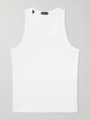 TOM FORD Cotton Mesh Tank Top - White