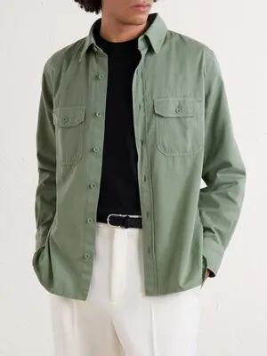TOM FORD Cotton And Silk-blend Shirt - Green