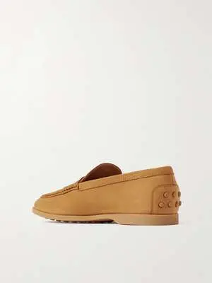 TOD'S Gomma Nubuck Penny Loafers - Tan