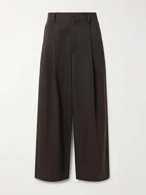 SSSTEIN Pleated Wool-twill Wide-leg Pants