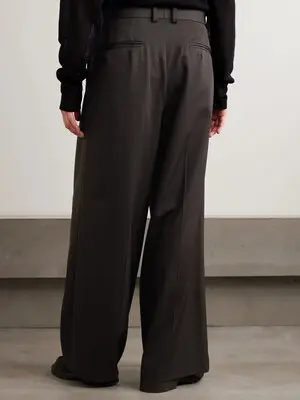 SSSTEIN Pleated Wool-twill Wide-leg Pants
