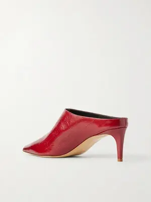 Le Monde Beryl Lou Patent-leather Mules - Red