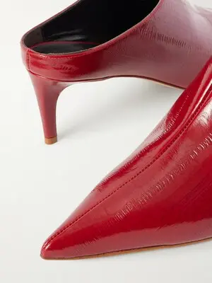 Le Monde Beryl Lou Patent-leather Mules - Red