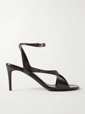 Khaite Liria Leather Sandals - Chocolate