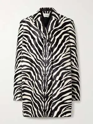 Khaite Lorel Zebra-print Calf Hair Coat