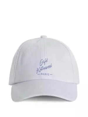 CAFÉ KITSUNÉ Embroidered Cap - White