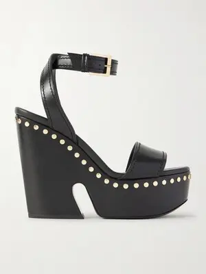 Givenchy Studded Leather Platform Sandals - Black
