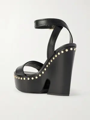 Givenchy Studded Leather Platform Sandals - Black