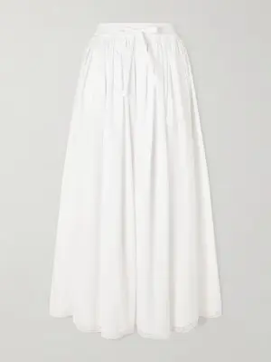 Dolce & Gabbana Pleated Cotton-blend Maxi Skirt