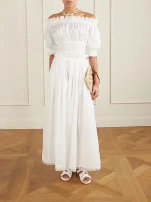 Dolce & Gabbana Pleated Cotton-blend Maxi Skirt