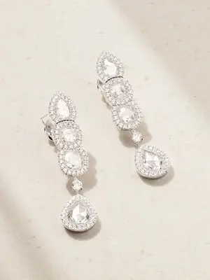 DAVID MORRIS 18-karat White Diamond Drop Earrings - Gold