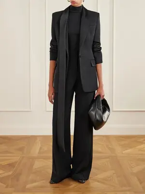 COURREGES Heritage Crepe Wide-leg Pants - Black