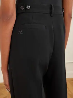 COURREGES Heritage Crepe Wide-leg Pants - Black
