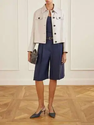 Brunello Cucinelli Pleated Twill Knee Length Shorts
