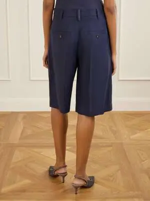 Brunello Cucinelli Pleated Twill Knee Length Shorts