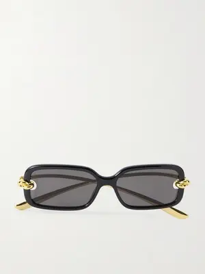 Bottega Veneta Knot Rectangular-frame Sunglasses - Black