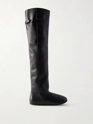 CHRISTEN Santiago Leather Knee Boots - Black