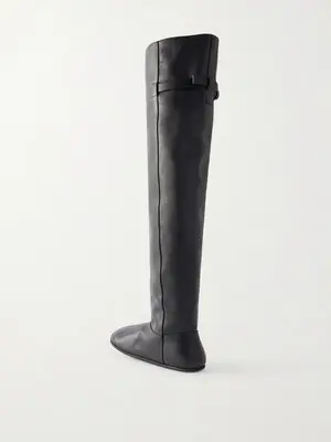 CHRISTEN Santiago Leather Knee Boots - Black