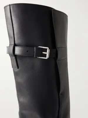CHRISTEN Santiago Leather Knee Boots - Black