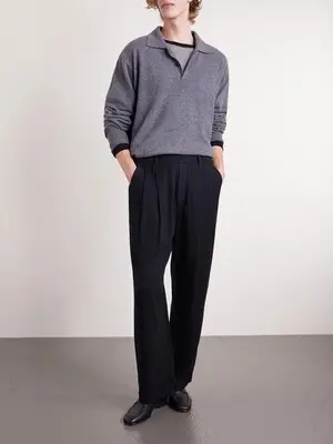 SSSTEIN Straight-leg Silk-blend Flannel Trousers
