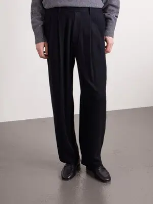 SSSTEIN Straight-leg Silk-blend Flannel Trousers