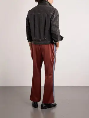 Needles Bootcut Logo-embroidered Striped Jersey Sweatpants