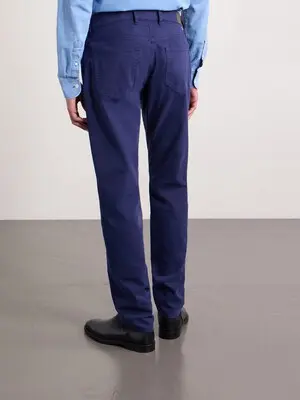 Peter Millar Crown Straight-leg Cotton-canvas Trousers - Blue