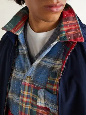 Polo Ralph Lauren Embroidered Patchwork Checked Cotton-flannel Overshirt