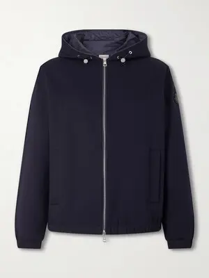 Moncler Cotton-blend Jersey Zip-up Hoodie - Blue